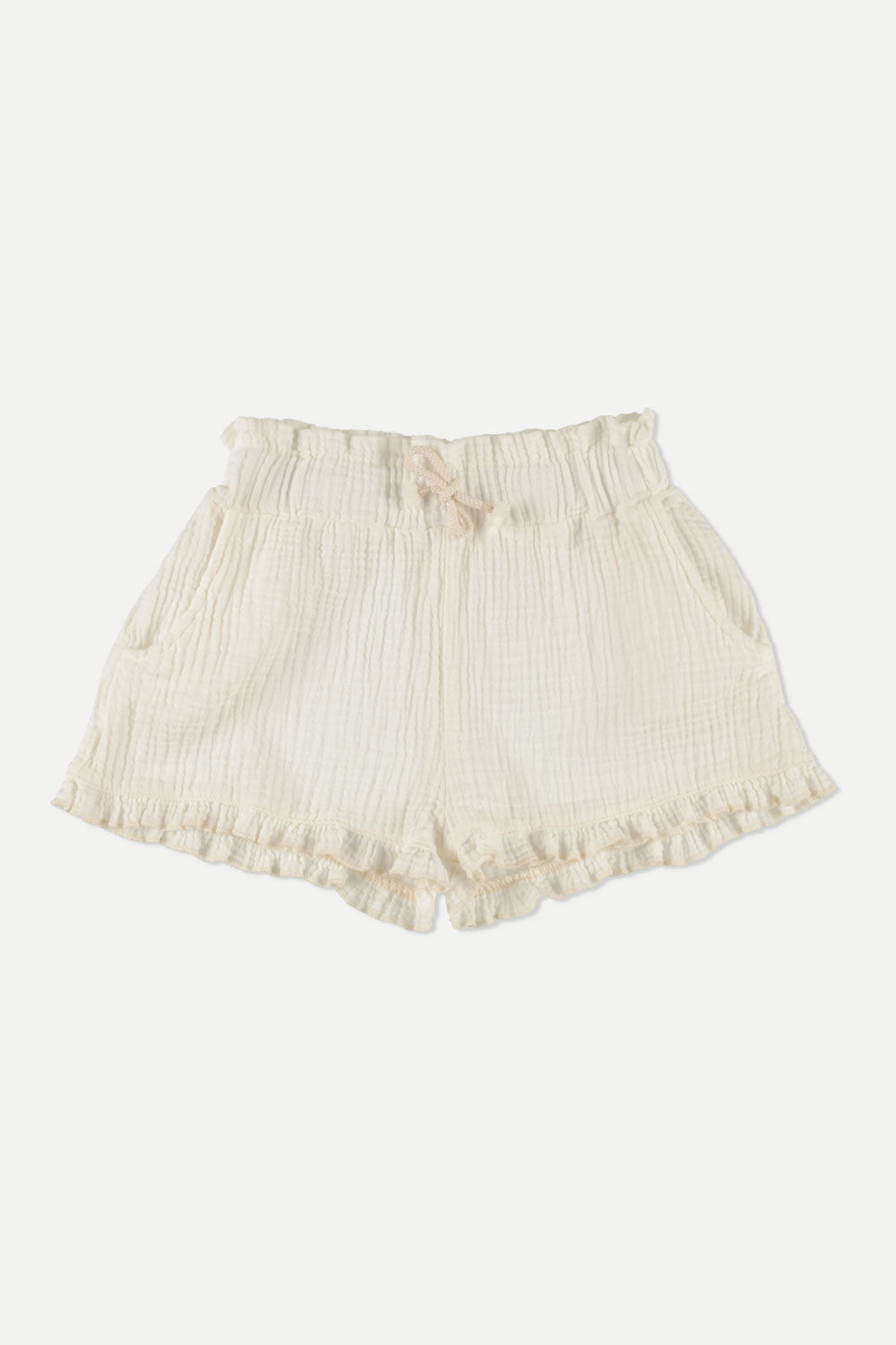Soft Gauze Baby Ruffle Shorts | Ivory | Marigold Modern Kids