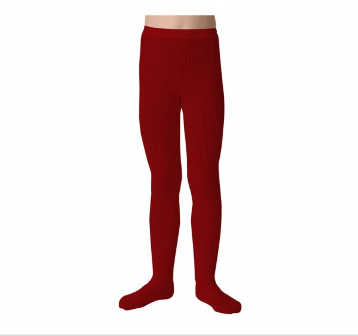 Louise Ribbed Tights | Red | Marigold Modern Kids