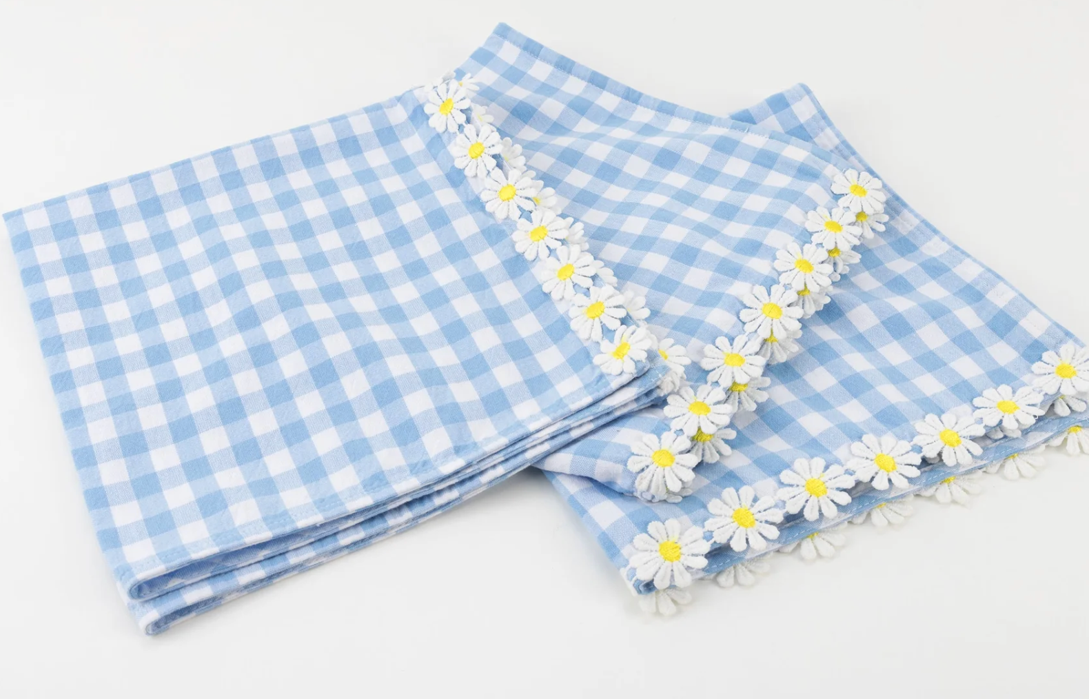 Daisy Edge Gingham Fabric Napkins | Marigold Modern Kids