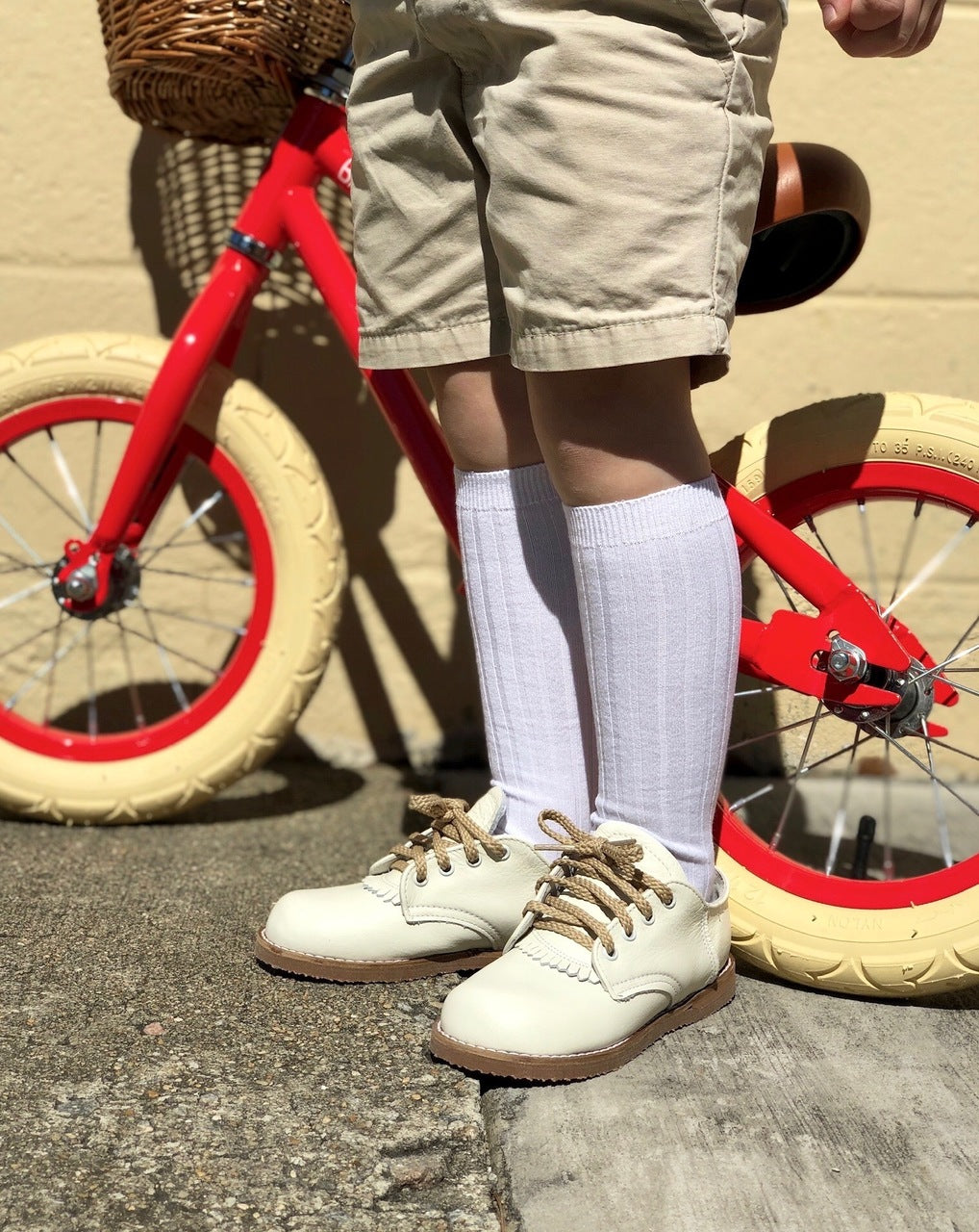 Condor Ribbed Knee Socks - White | Marigold Modern Kids